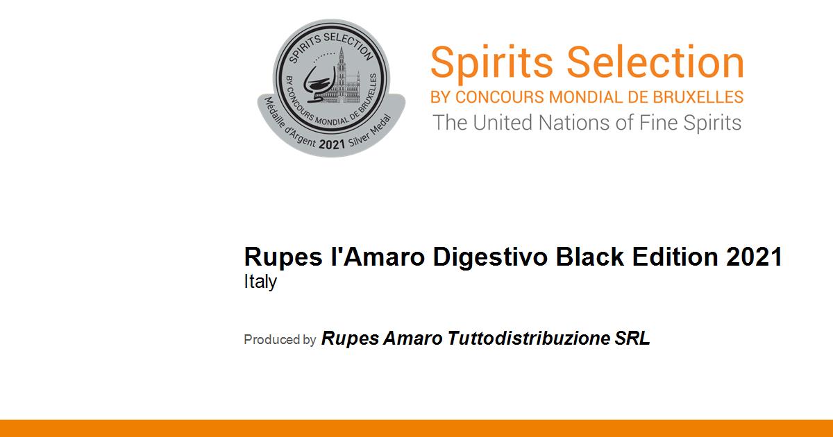 Rupes l'Amaro Digestivo Black Edition 2021 • Spirits Selection