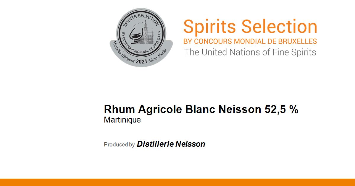 Rhum Agricole Blanc Neisson 52,5 % • Spirits Selection