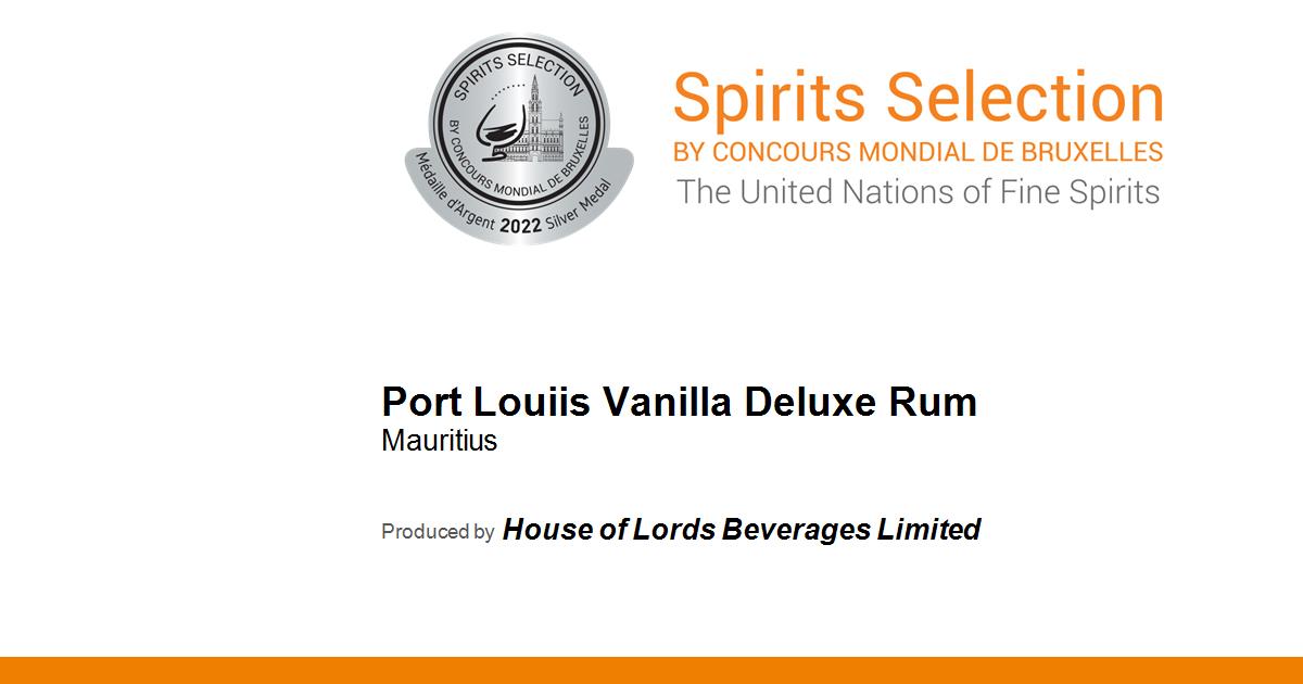 Port Louiis Vanilla Deluxe Rum • Spirits Selection