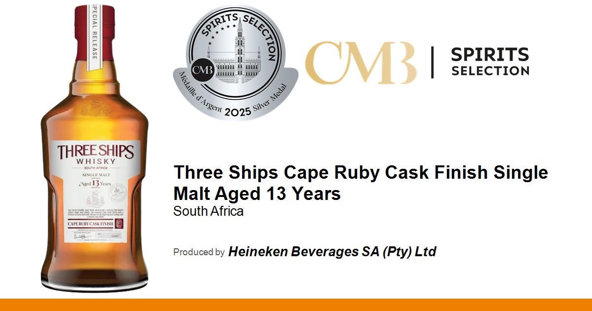 Three Ships Cape Ruby Cask Finish Single Malt Aged 13 Years • Spirits ...